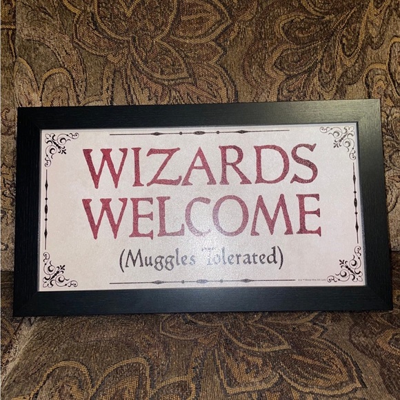 Source Unknown | Accents | Harry Potter Wizards Welcome Wall Decor Sign ...